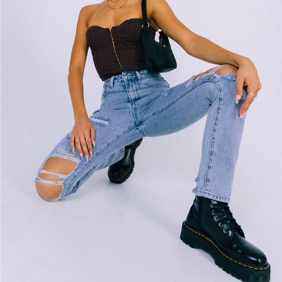 Princess Polly | Jeans | Princess Polly Cambridge Denim Jeans Ripped ...